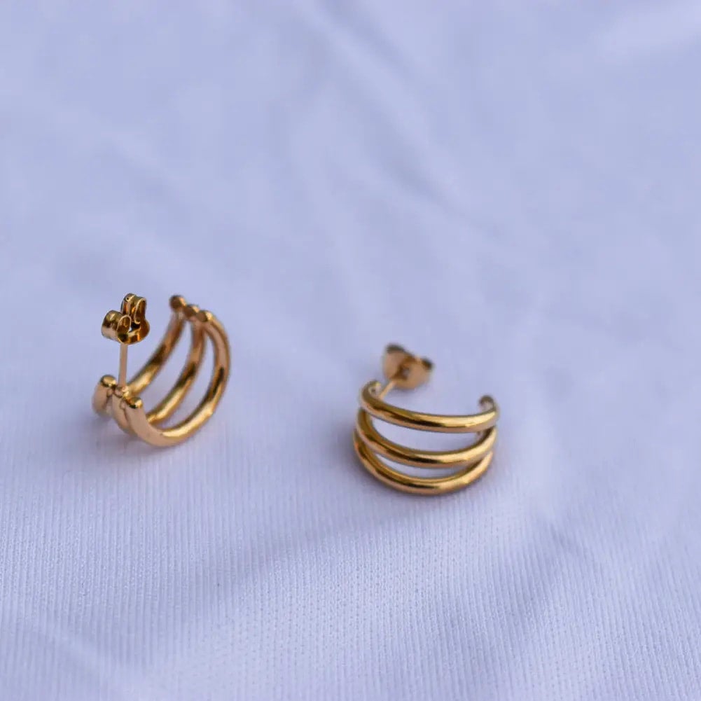 TNT Triple Hoops | 18k Gold Plated